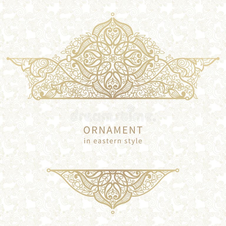 Vector Lace Pattern in Eastern Style on Scroll Work Background. Stock ...