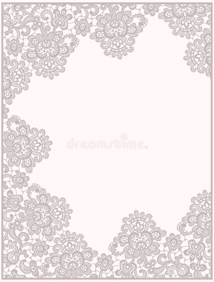 Vector Lace. Rectangle Frame Stock Vector - Illustration of elegance ...