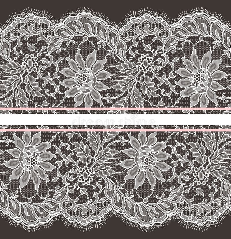 Vector Lace Ribbon Seamless Pattern. Stock Vector - Illustration of ...
