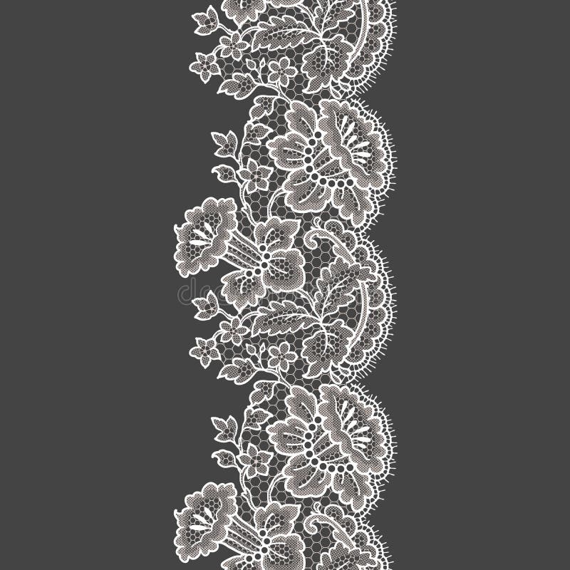 Vector Lace Ribbon Seamless Pattern. Stock Vector - Illustration of ...