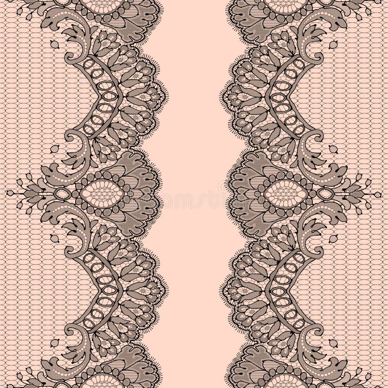 Vector Lace Ribbon Seamless Pattern. Stock Vector - Illustration of ...