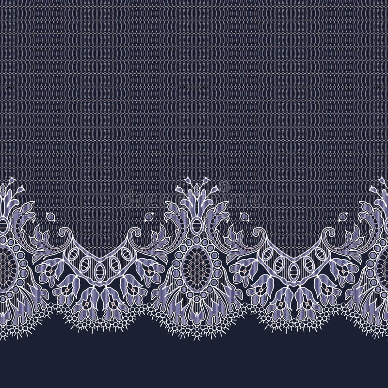 Vector Lace Ribbon Seamless Pattern. Stock Vector - Illustration of ...