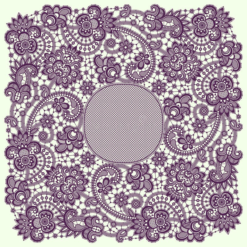 Square Lace Frame. stock vector. Illustration of fashioned - 70734294
