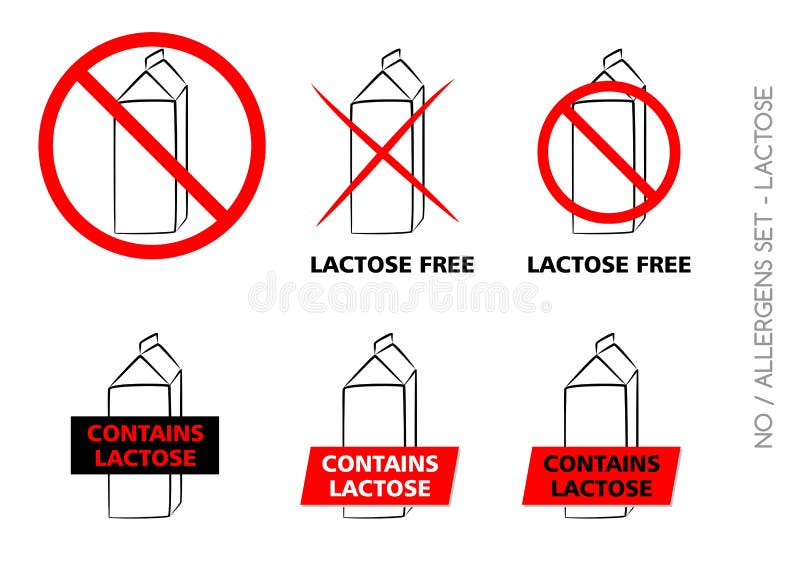 Vector Lactose Free Symbols on White Background Stock Vector ...