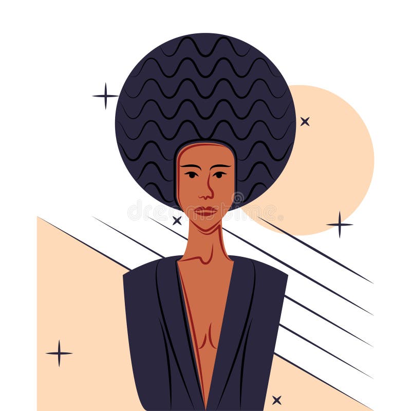 Vector Lady in Shadow of Sharp Lines Style Stock Vector - Illustration ...