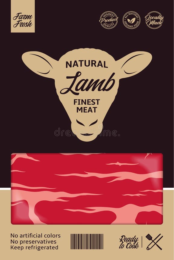 Vector lamb packaging stock vector. Illustration of concept - 188759994