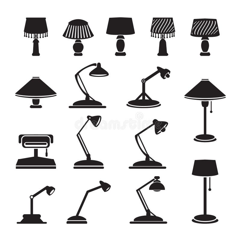 Vector lamps set stock vector. Illustration of night - 58900981