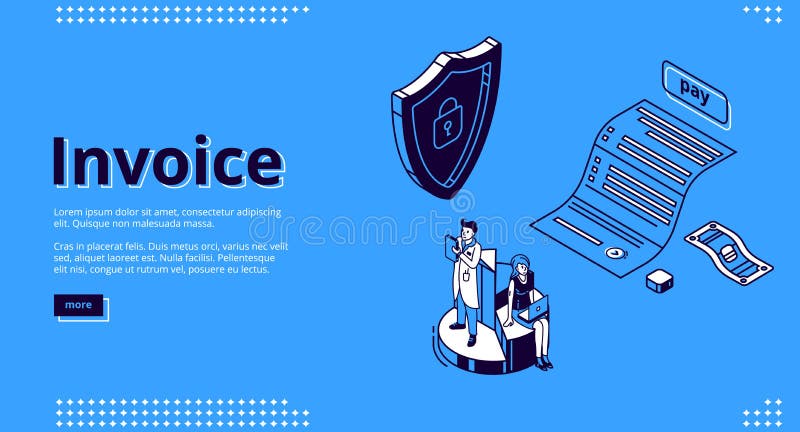 Vector Landing Page of Invoice, Mobile Payment Stock Vector ...
