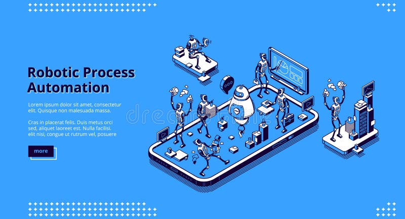 Vector Landing Page of Robotic Process Automation Stock Vector ...