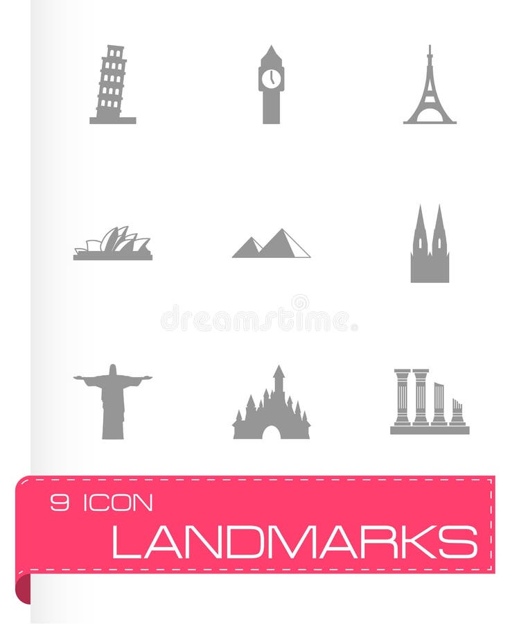 Vector landmarks icon set stock vector. Illustration of isolated - 52799436