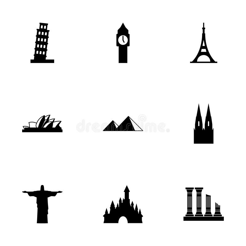 Vector landmarks icon set stock vector. Illustration of isolated - 52799436