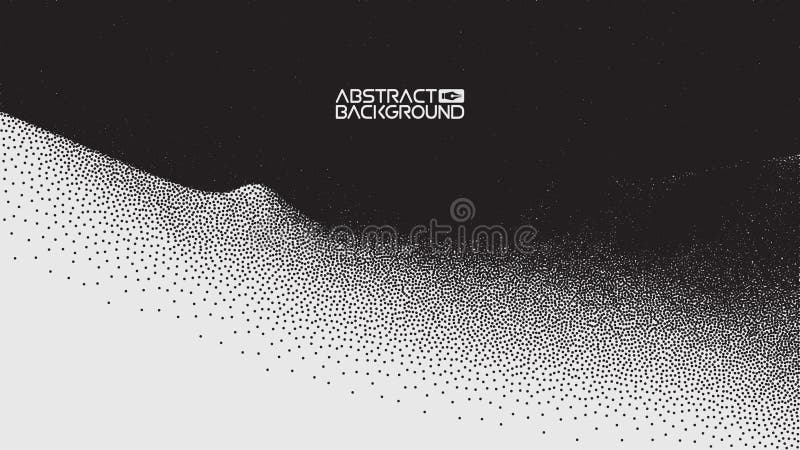 Vector Landscape of Mountain in Dotwork Style. Stipple Illustration ...