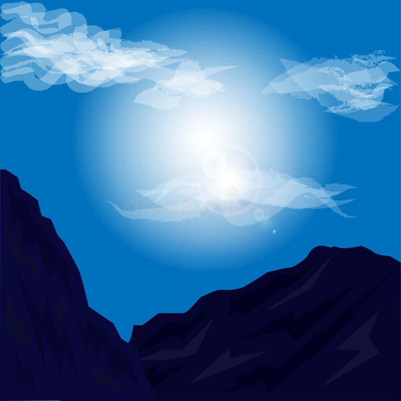 Clouds Over Mountain Simple Stock Illustrations – 34 Clouds Over ...