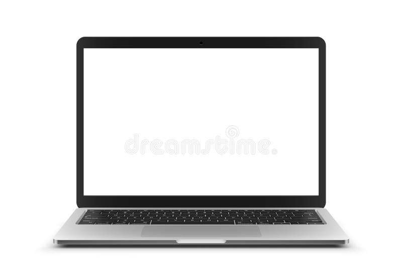 Vector Laptop with Blank Empty White Screen Stock Illustration ...