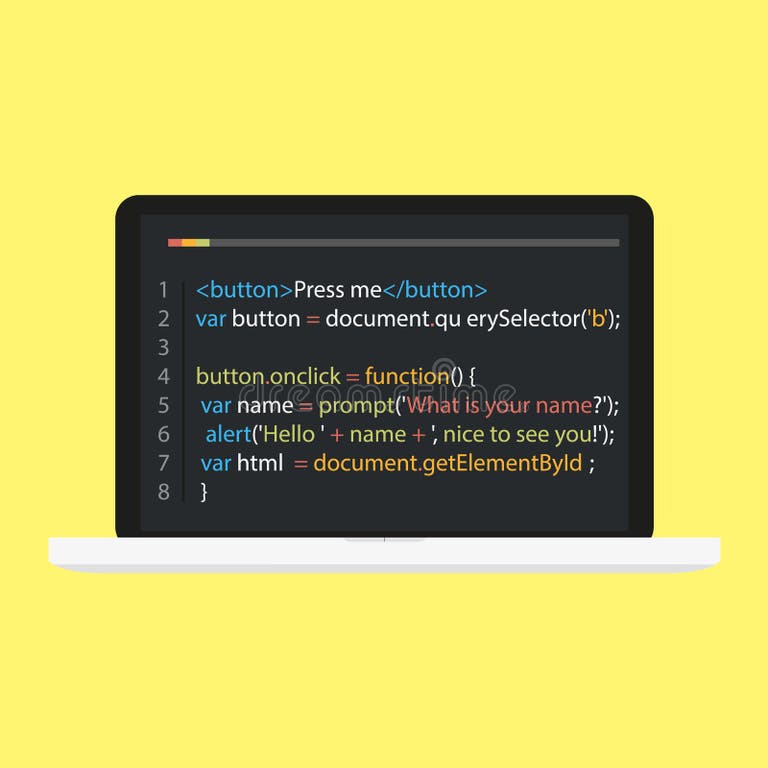 Vector Laptop Coding Concept. Web Developer, Design, Programming Stock ...