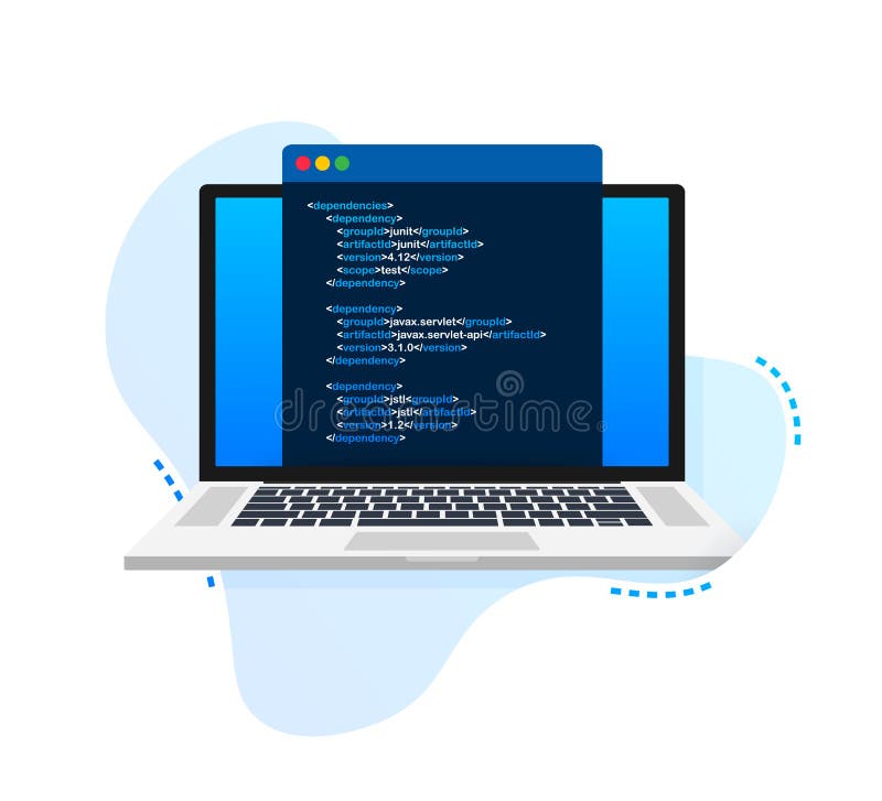 Vector Laptop Coding Pattern. Web Developer, Design, Programming. Laptop Screen Code. Vector ...