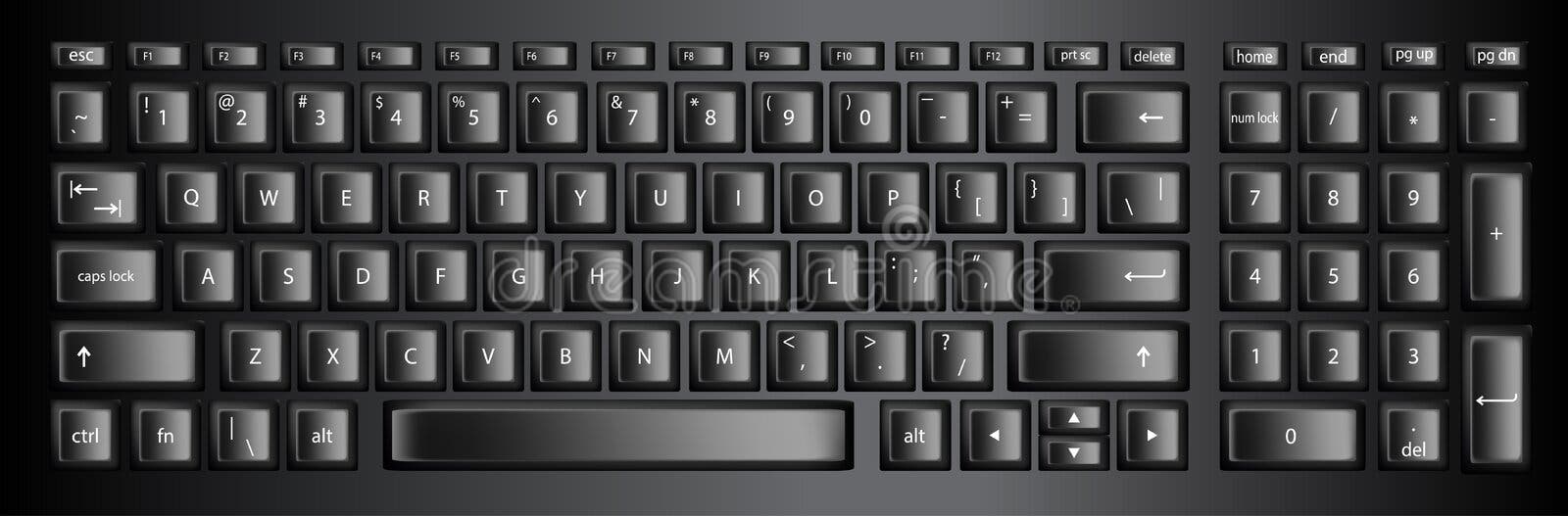 Basic Computer Keyboard Vector Art Stock Vector - Illustration of ...