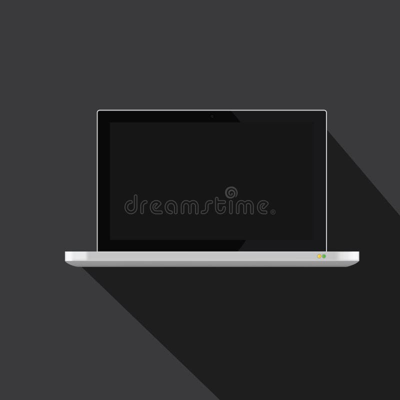 Vector of Laptop with Long Shadow Style. Stock Vector - Illustration of ...