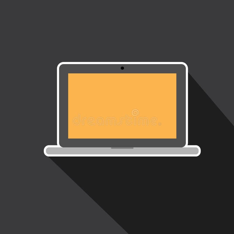 Vector of Laptop with Long Shadow Style. Stock Vector - Illustration of ...