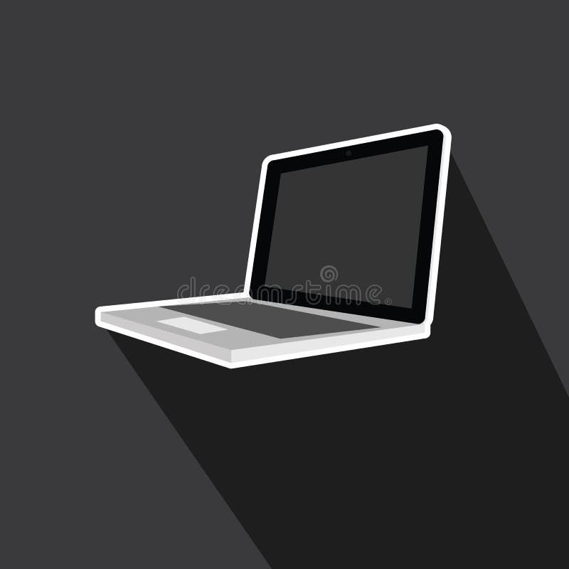 Vector of Laptop with Long Shadow Style Stock Illustration ...