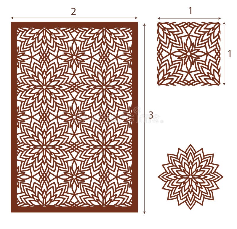 Vector Laser Cut Panel, the Seamless Pattern for Decorative Pane Stock ...