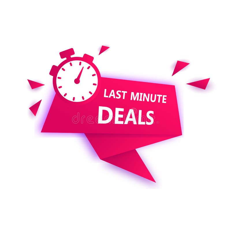 Vector Last Minute Deal Button, Flat Label Flag Sign, Alarm Clock ...