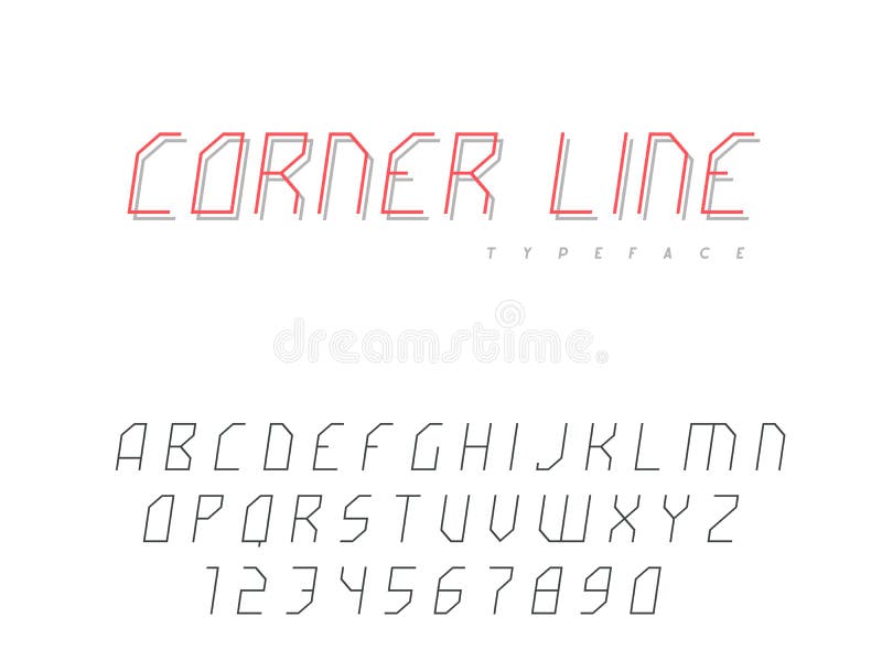 Vector Linear Uppercase Font. Latin Alphabet Letters and Numbers Stock ... Vector Linear Uppercase Font. Latin Alphabet Letters and Numbers Stock ...