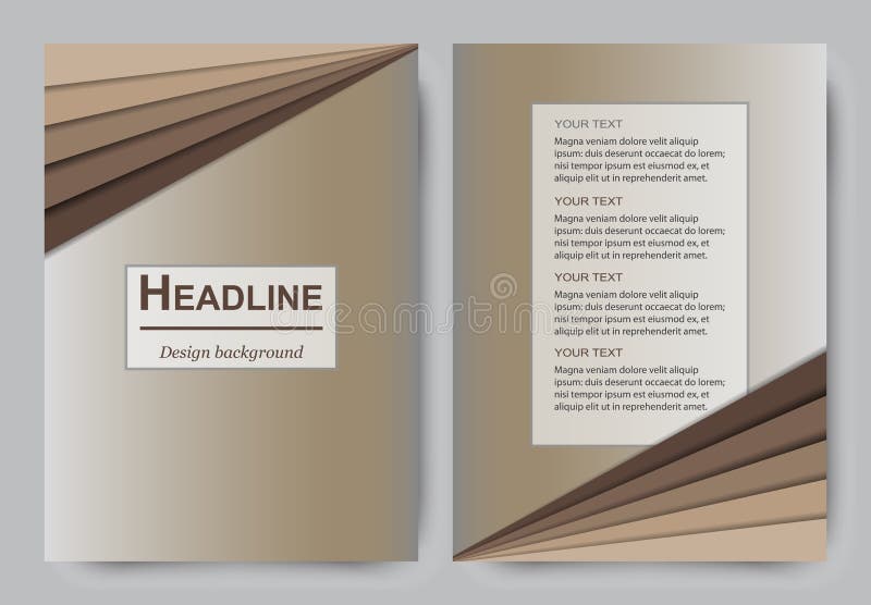 Vector Layout of Brochure in Brown Shades Stock Vector - Illustration ...