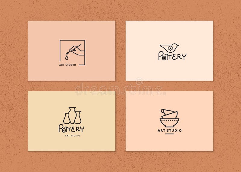 Vector Layout of Business Card with Logo for Art Studio, Pottery or ...
