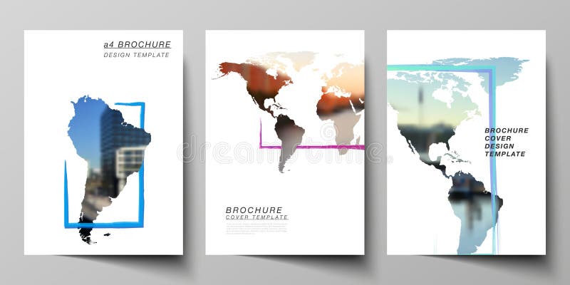 Vector Layout of A4 Cover Mockups Templates for Brochure, Flyer Layout ...