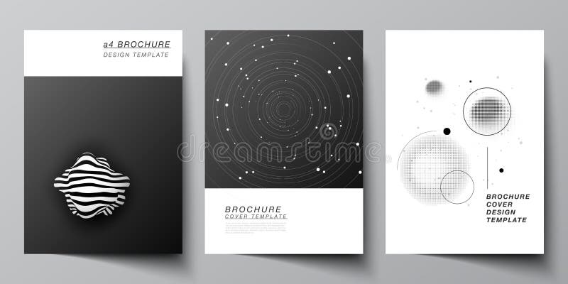 Vector Layout of A4 Format Cover Mockups Design Templates for Brochure ...