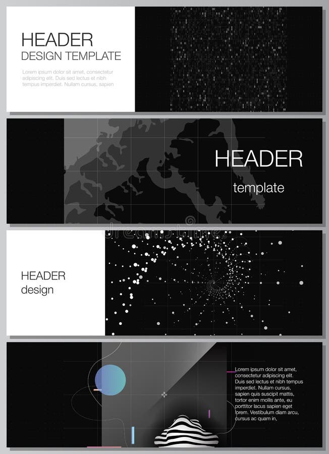 Vector Layout of Headers, Banner Design Templates for Website Footer ...