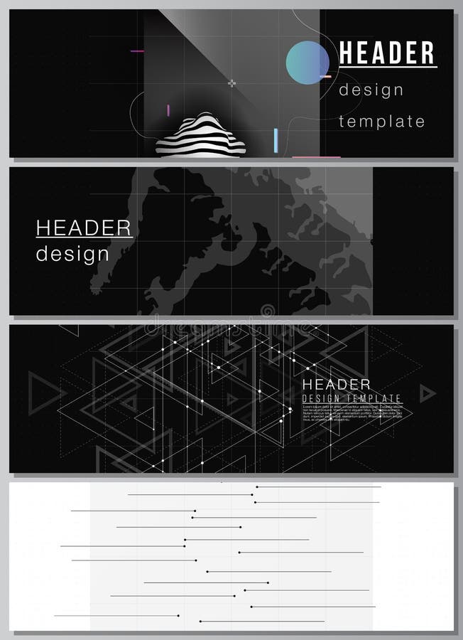 Vector Layout of Headers, Banner Design Templates for Website Footer ...