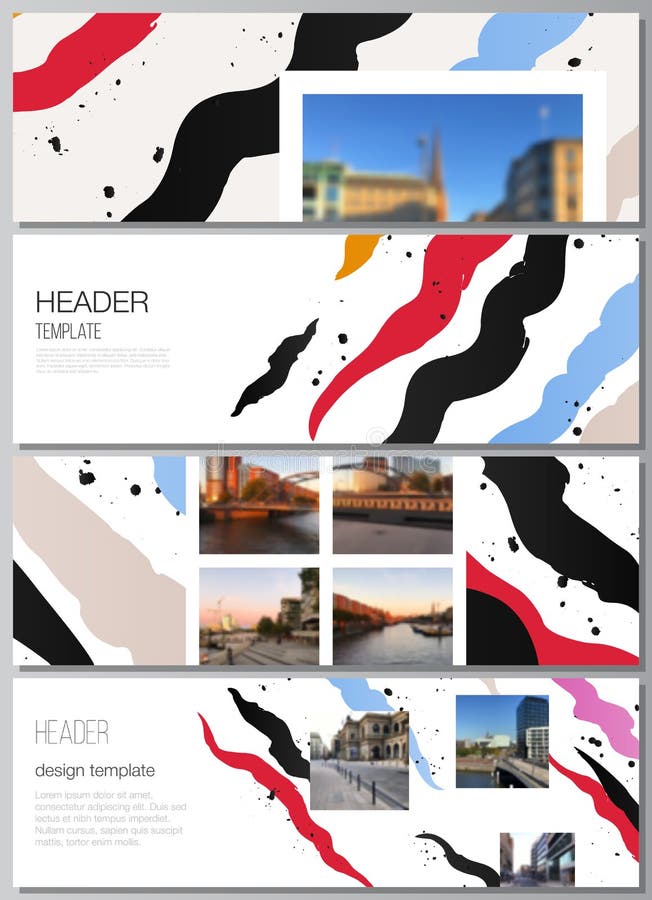 Vector Layout of Headers, Banner Design Templates for Website Footer ...