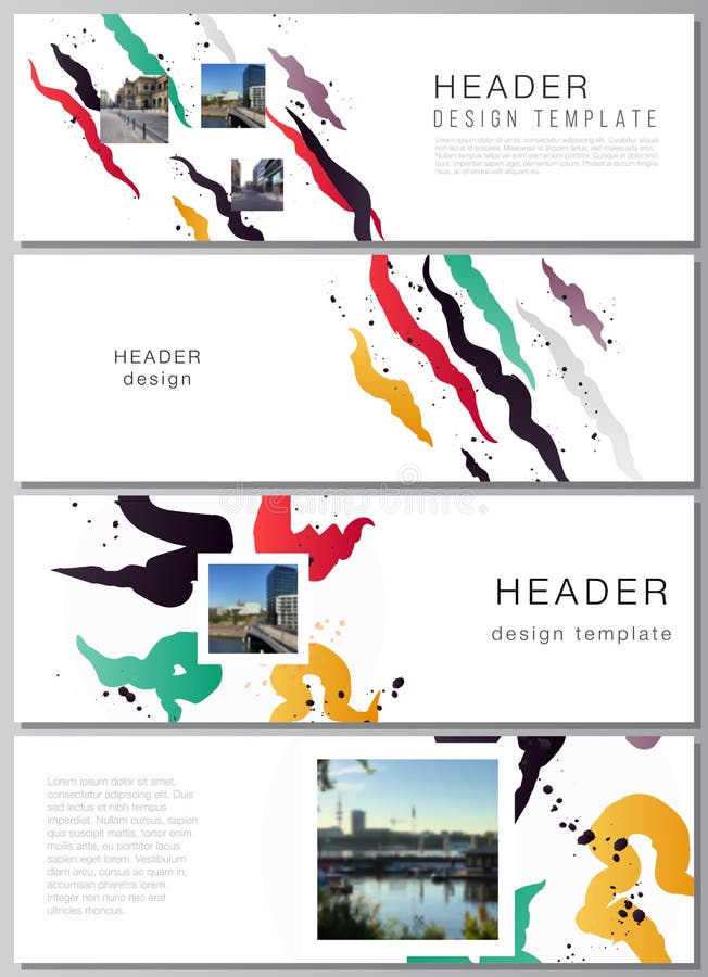 Vector Layout of Headers, Banner Design Templates for Website Footer ...