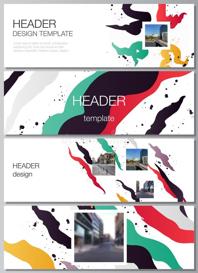 Vector Layout of Headers, Banner Design Templates for Website Footer ...