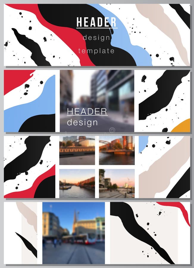 Vector Layout of Headers, Banner Design Templates for Website Footer ...