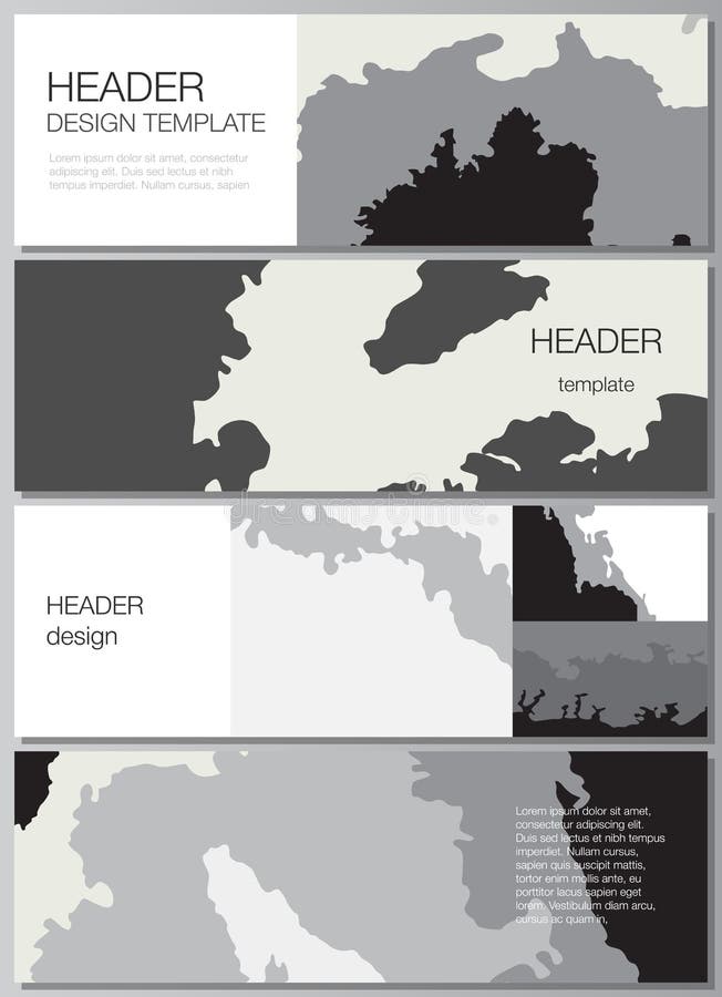 Vector Layout of Headers, Banner Design Templates for Website Footer ...