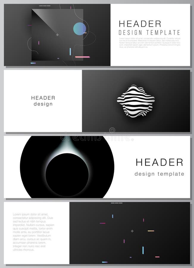 Vector Layout of Headers, Banner Design Templates for Website Footer ...