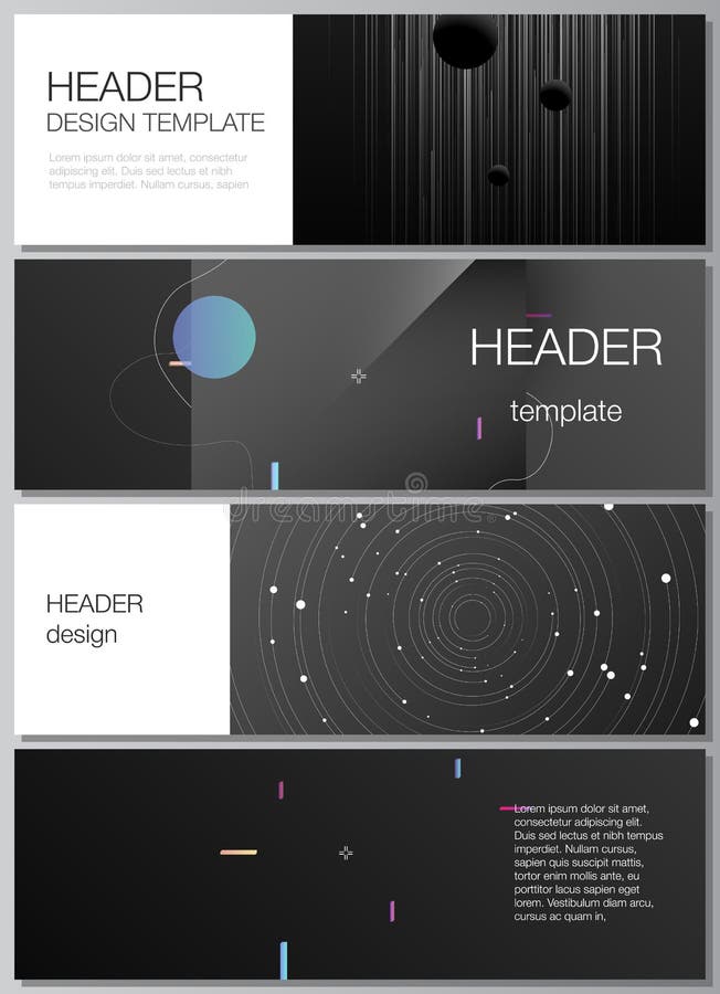 Vector Layout of Headers, Banner Design Templates for Website Footer ...