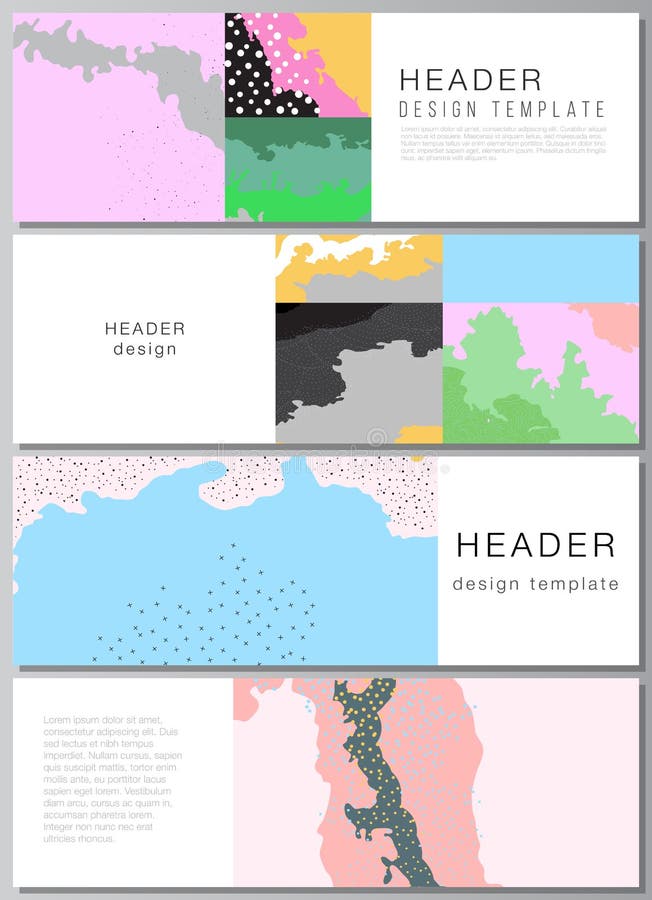 Vector Layout of Headers, Banner Design Templates for Website Footer ...