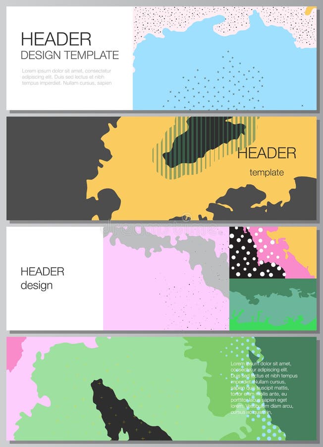 Vector Layout of Headers, Banner Design Templates for Website Footer ...