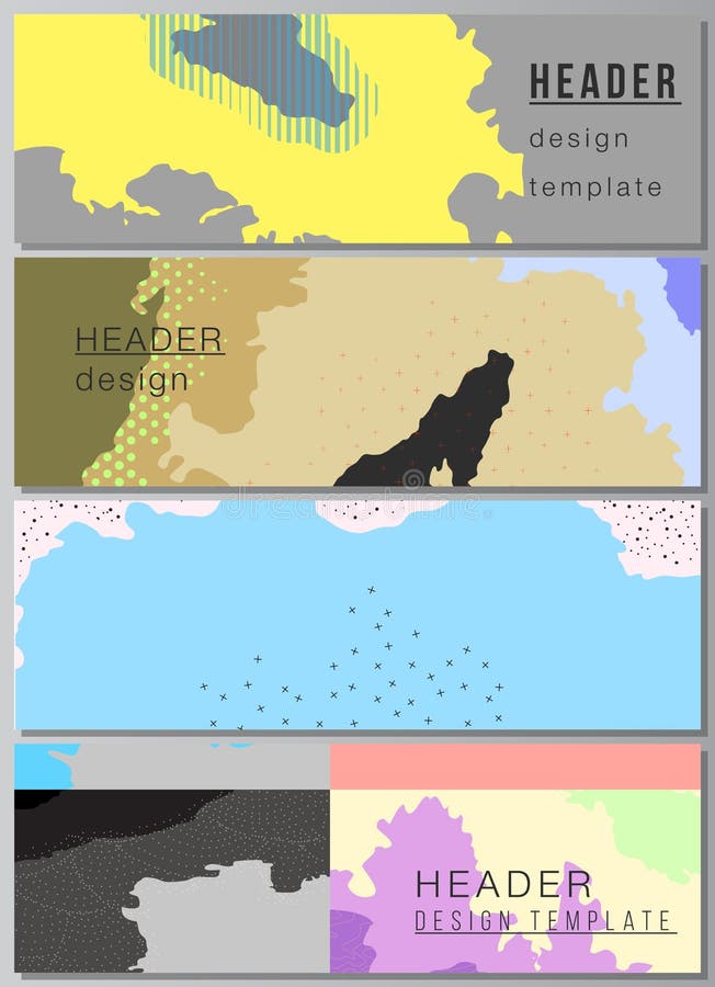 Vector Layout of Headers, Banner Design Templates for Website Footer ...