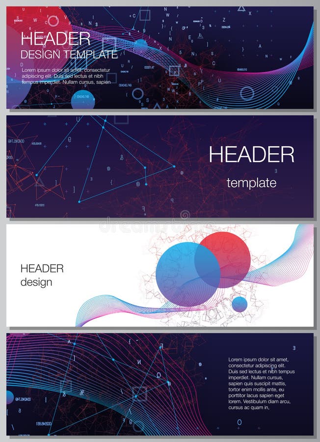Vector Layout of Headers, Banner Templates for Website Footer Design ...