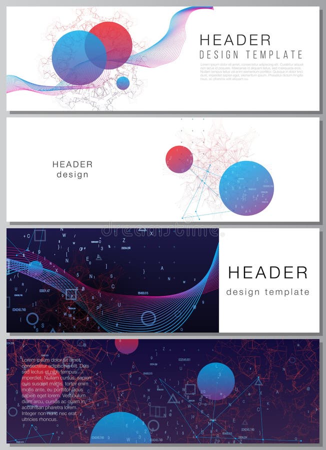 Vector Layout of Headers, Banner Templates for Website Footer Design ...