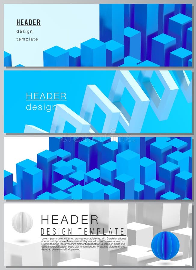 Vector Layout of Headers, Banner Templates for Website Footer Design ...
