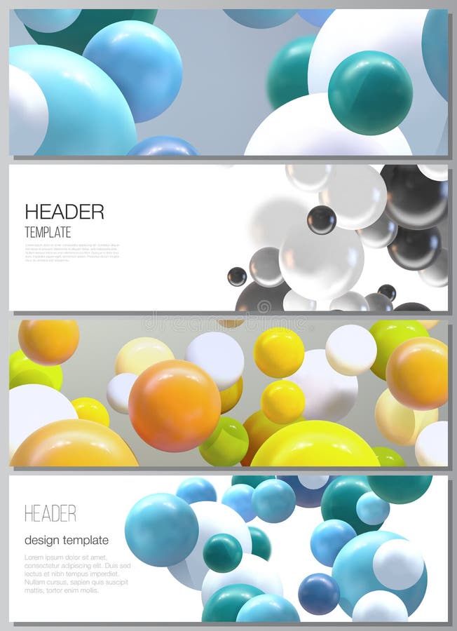 Vector Layout of Headers, Banner Templates for Website Footer Design ...