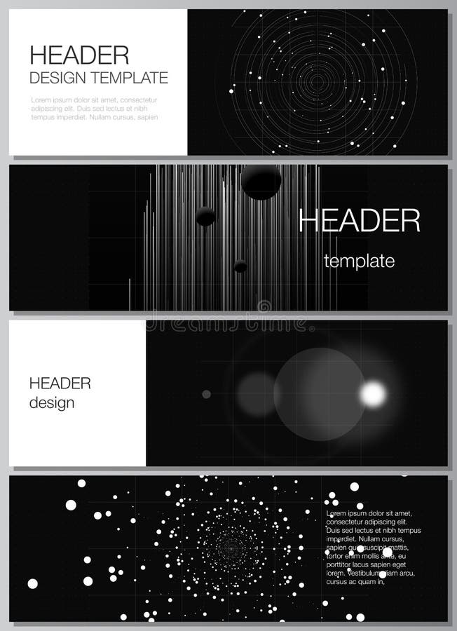 Vector Layout of Headers, Banner Templates for Website Footer Design ...