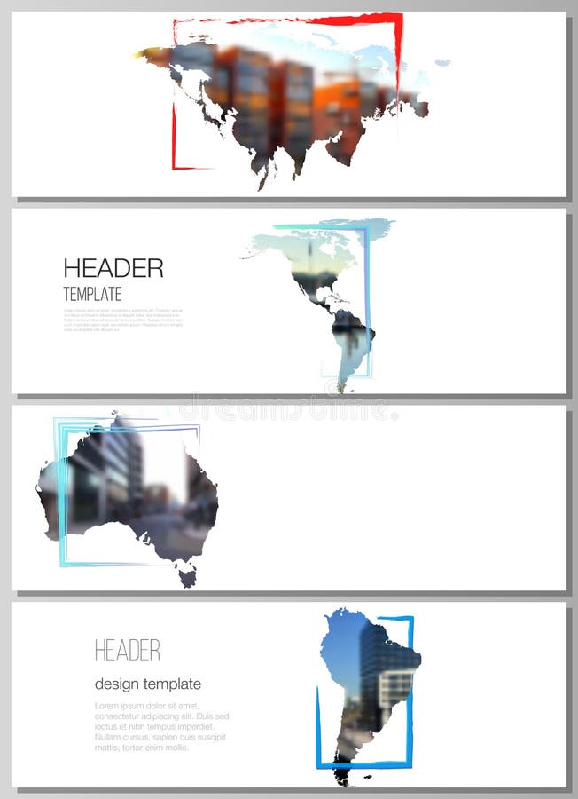 Vector Layout of Headers, Banner Templates for Website Footer Design ...