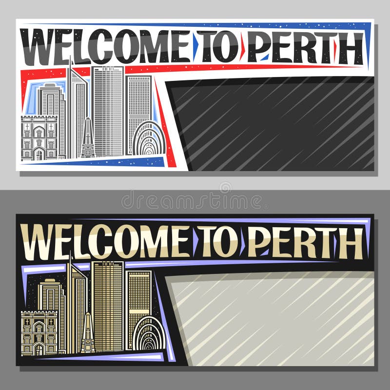 Vector layout for Perth stock vector. Illustration of night - 377645368